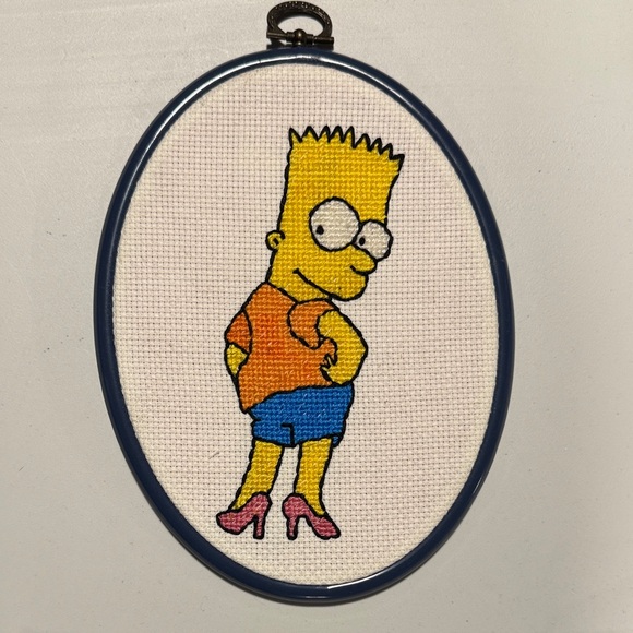 Art | Y2k Cross Stitch Bart Simpson | Poshmark